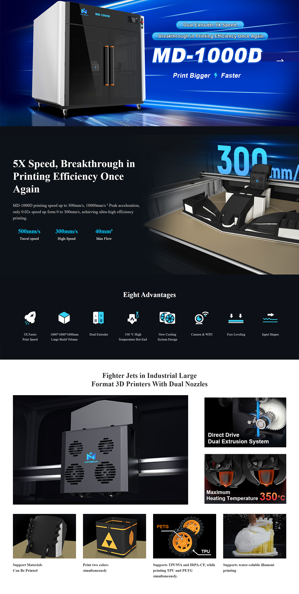 MINGDA MD-1000D HIGH SPEED DUAL EXTRUDER | 3D Gadgets Malaysia